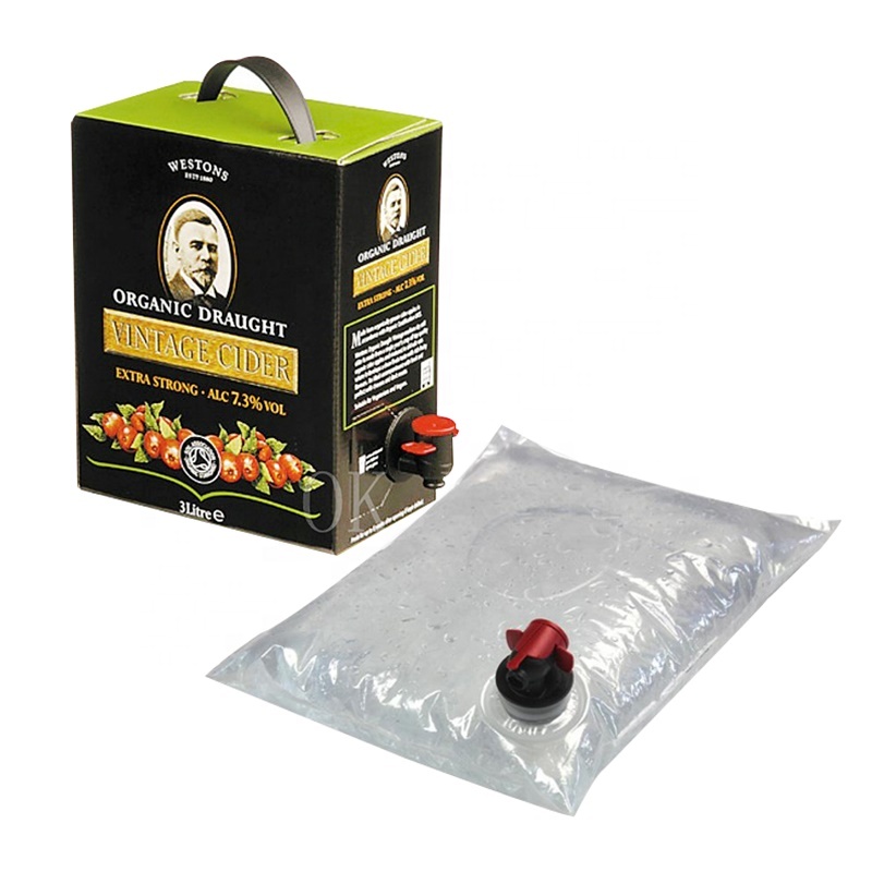 Disposable Transparent1L 2L 3L 5L 10L 20L Wine Juice Oil Liquid Aseptic Bib bag in Box with Tap ...