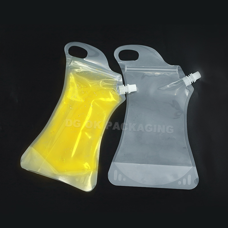 Drink Pouch With Spout Packaging Beverage Bag With Plastic Handle ...