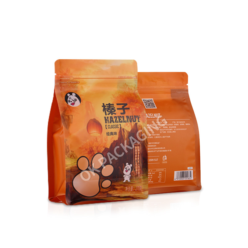 Custom 250g 500g 1kg Nut Packaging Bag Stand Up Flat Bottom Bag For Nut ...